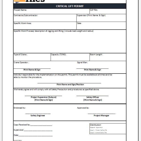 Work Permits Templates And Files - Construction Files