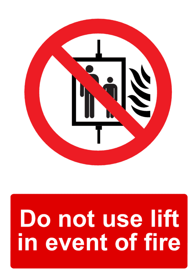 Danger Do Not Use Lift During Fire - Construction Sign Template