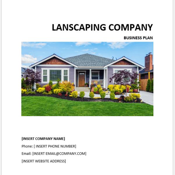 Business Plan Template – Landscaping Company - Construction Files