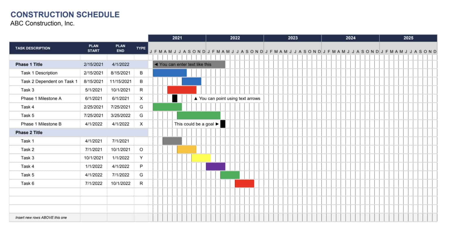 Construction Project Gantt Chart - Construction Files