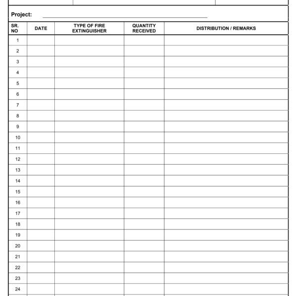 Fire Extinguisher Tracking Log - Construction Files