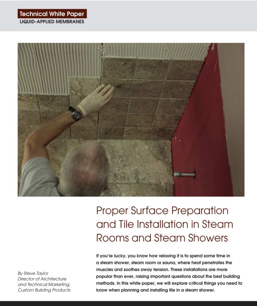 Proper Surface Preparation And Tile Installation In Steam Rooms And ...