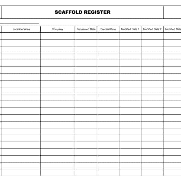 Scaffolding Tracking Log - Construction Files