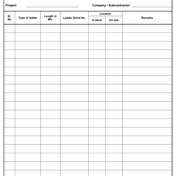 Ladder Tracking Log - Construction Files