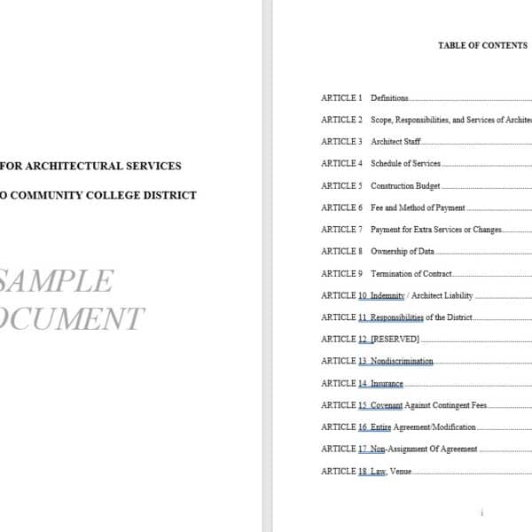 Canadian Standard Form Of Contract For Architectural Services ...