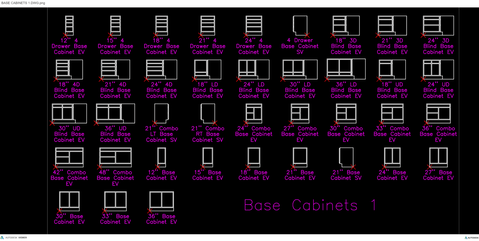 Washroom Cabinets 1 - Autocad Blocks - Construction Files