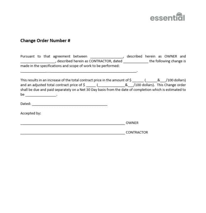 Change Order Template - Construction Files
