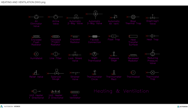 Heating And Ventilation - Autocad Blocks - Construction Files