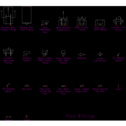 Plumbing Pipe Fittings - Autocad Blocks - Construction Files