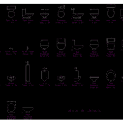 Washroom Toilets - Autocad Blocks - Construction Files