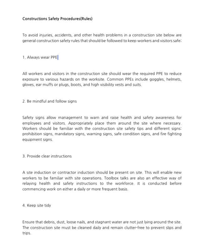 Construction Safety Rules - Construction Files
