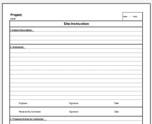 Site Instruction Template - Construction Files
