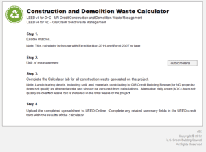 LEED V4 - Construction And Demolition Waste Calculator - Construction Files