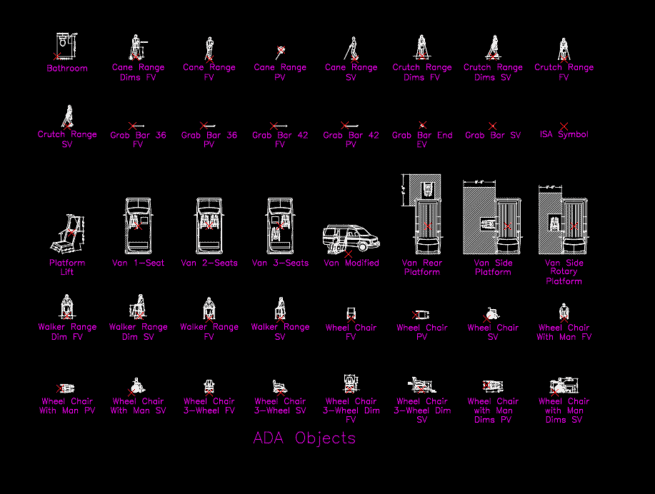 ADA Objects - Autocad Blocks - Construction Files