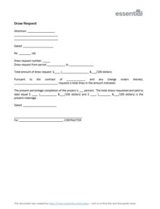 Draw Request Cover Letter - Construction Files