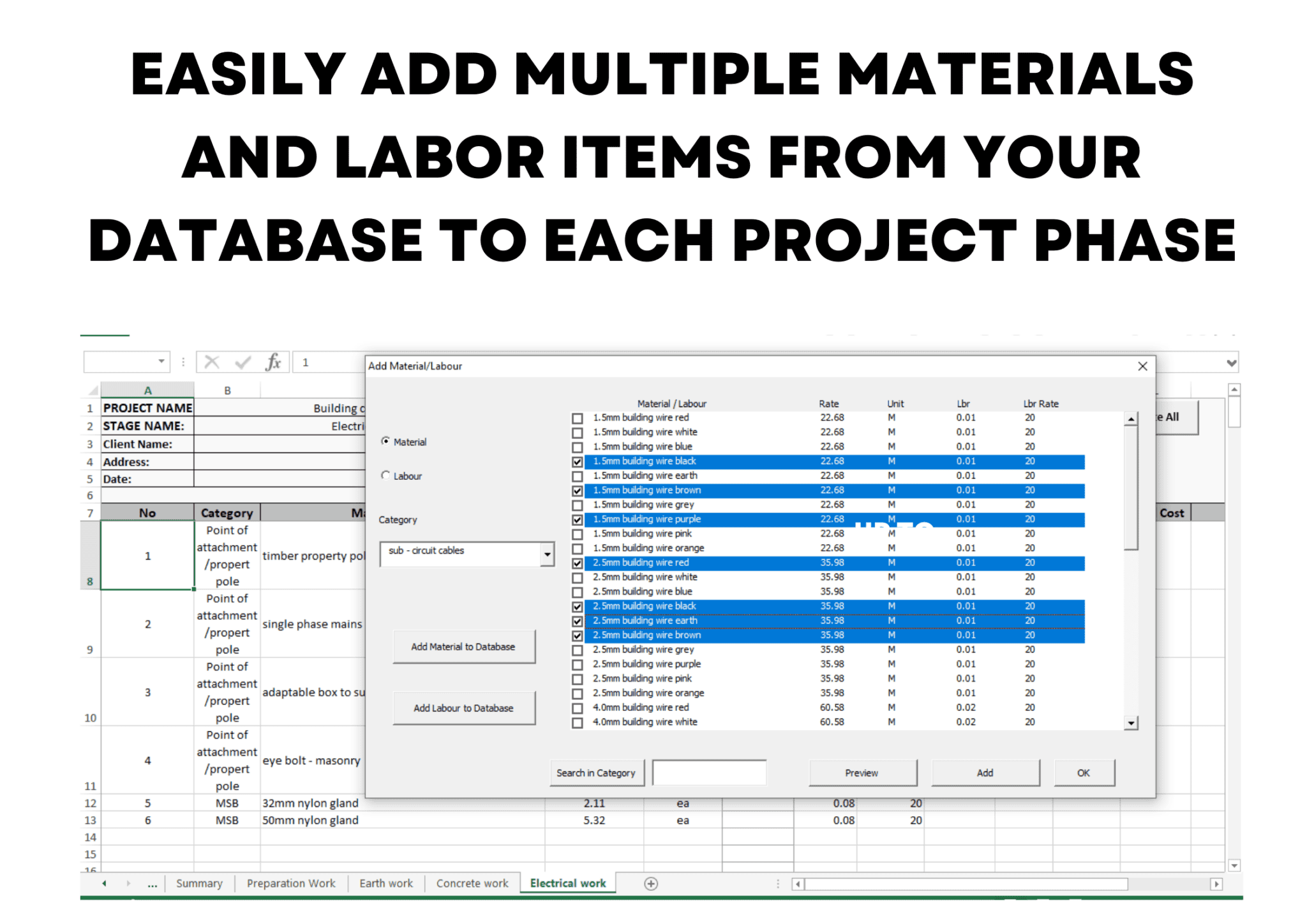 Electrical Cost Estimate Template - Construction Files
