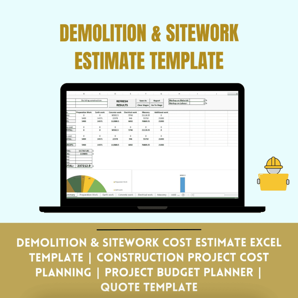 Demolition & Sitework Cost Estimate Excel Template - Construction Files