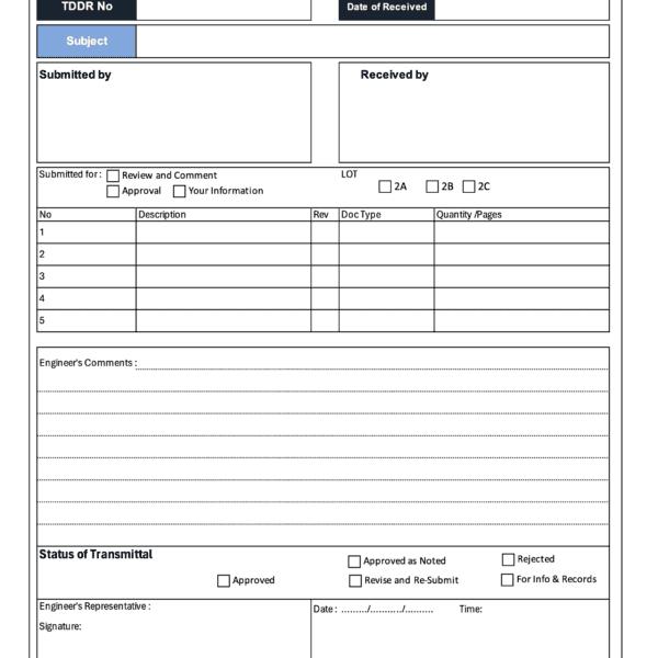 Material Approval Request - Construction Files