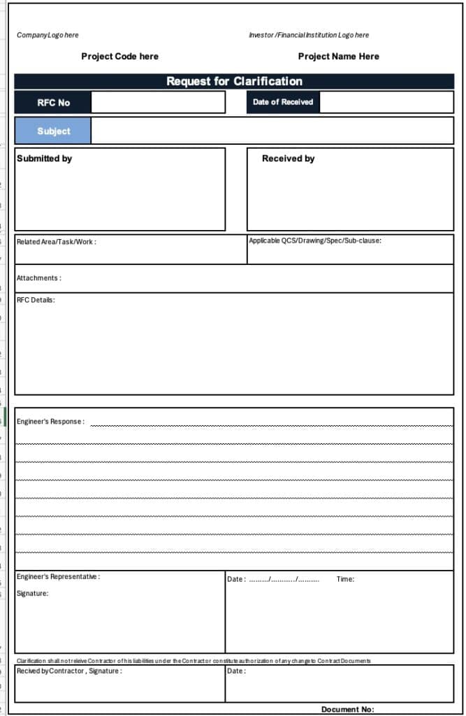 Request For Clarification - Construction Files