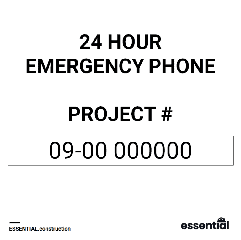Construction Signage - Project Emergency Number - Construction Files
