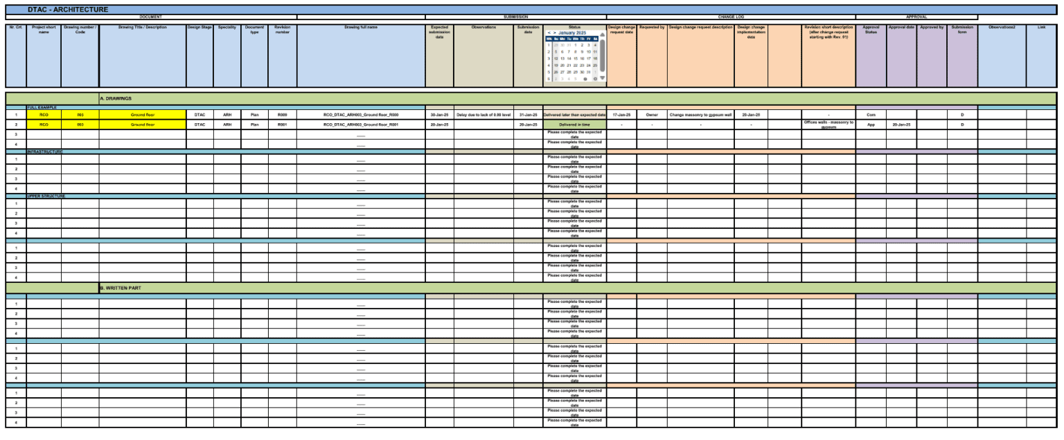 Drawing Register - Template - Construction Files