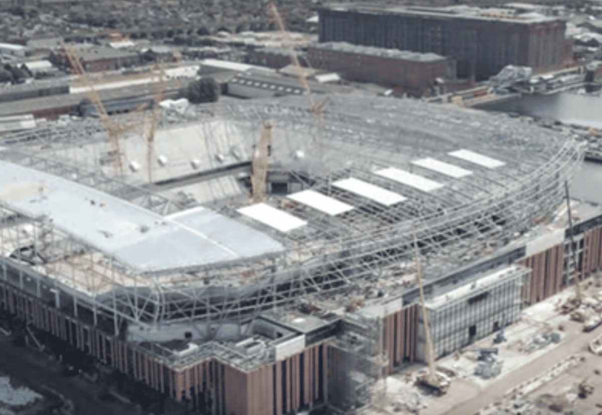 Watch two years of construction at Everton stadium - Construction News