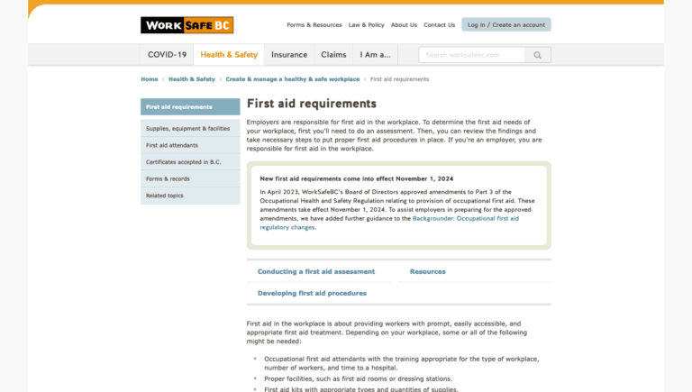 New first aid requirements coming this year from WorkSafe BC ...